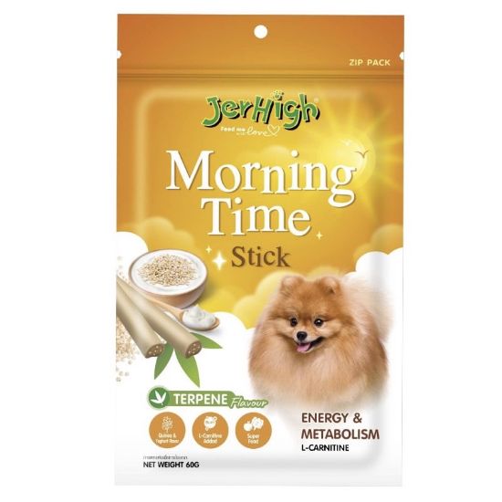 Jerhigh Pet Shop Online Store. เจอร์ไฮ มอร์นิ่ง ไทม์ สติ๊ก 50 ก. x 12 ชิ้น